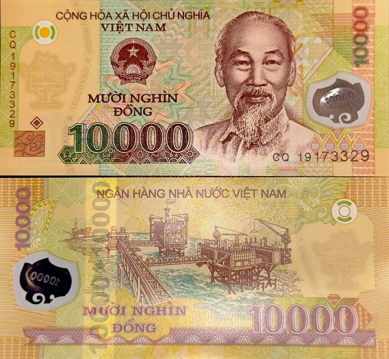 Vietnam 10000 Dong Polymer Plastic Currency - Antiquarian