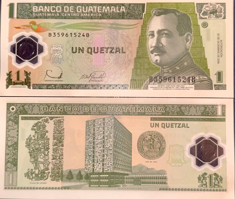 Guatemala Centro America 1 Quetzal Plastic Currency - Antiquarian